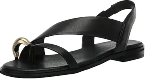 Sanctuary レディース Suave フラットサンダル, ブラック, 5