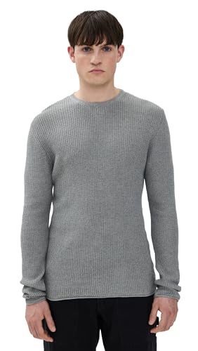 Billy Reid メンズ コットン カシミア ミニワッフル クルーネックセーター US サイズ: Large カラー: グレイ