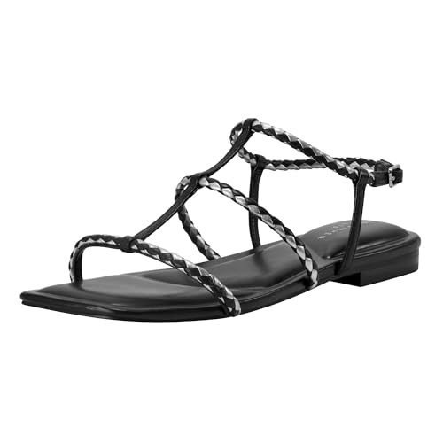 Marc Fisher LTD レディース Maze フラットサンダル, ブラックレザー 001, 24.0 cm
