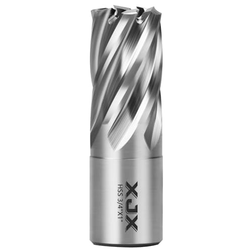XJX 環状カッター 直径3/4インチ x 切削深さ1インチ 3/4インチ溶接シャンク磁気ドリルビット HSSスチール