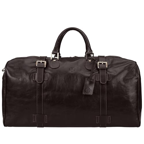 ダッフルバッグ Maxwell Scott - Sac de voyage taille XL cuir italien noir (FleroEL)