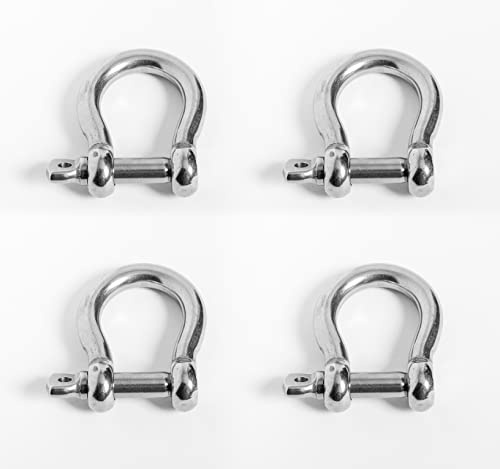 316ステンレス鋼マリンボウシャックルアルファホイールDリングスクリューピンヘビーデューティリフティングリギングリカバリー(4x1/4)