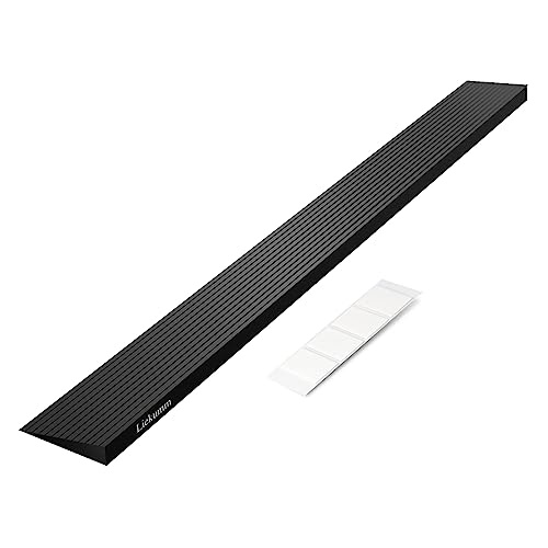 LIEKUMM ライズ0.8インチ ソリッドラバー敷居ランプ 耐荷重1500ポンド 幅35.4インチ ノンスリップ 車椅子用スロープ 屋内または屋外 バスルーム ガレージ スーパーマーケットのエントランス カット可能