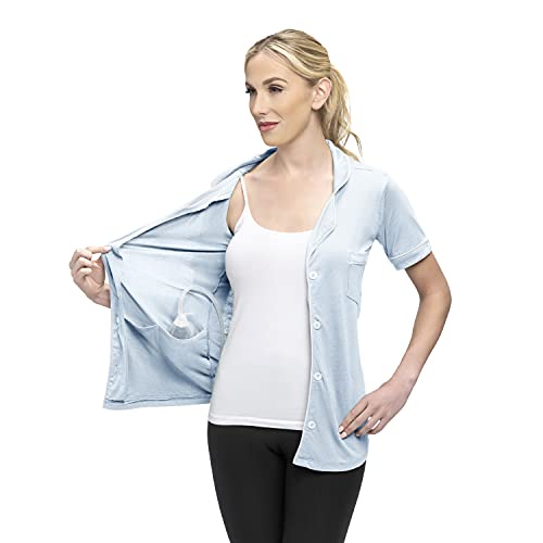 USBD レデイーズ ポスト乳房切除手術回復シャツキャミソール L サイズ スカイブルー