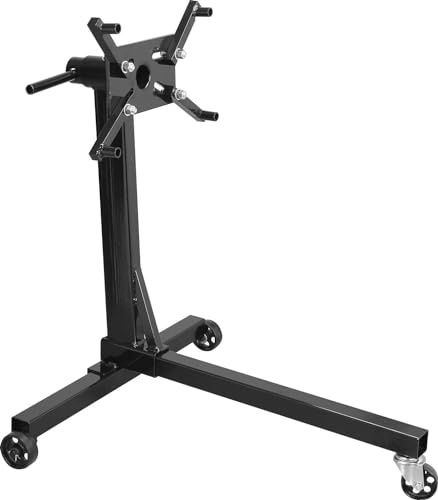 Torin AT23401B-1 エンジンスタンド:スチール回転エンジンリフトスタンド 4つの調節可能なアームと360度回転ヘッド付き 容量3/8トン (750ポンド) ブラック