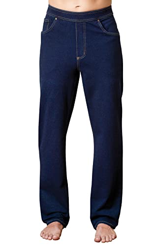 pajamajeansメンズストレート脚ニットデニムジーンズ US サイズ: 3L カラー: ブルー
