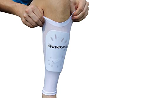 Kwik Goal大人用デラックスShin Guard圧縮スリーブ、ホワイト