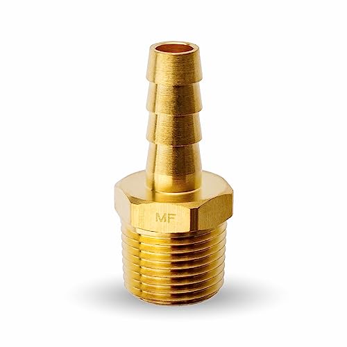 MAACFLOW 真鍮 3/20.3 cm オス NPT から 5/40.6 cm ホース ID バーブ (スレッドOD 0.6 インチ) 有刺鉄線継手アダプターコネクタ(1個パック)