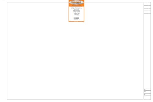 クリアプリント ベラムシート 建築家用タイトルブロック付き 24x36インチ 16ポンド 60GSM 1000H 100%コットン 100枚/パック 半透明ホワイト (10211528)