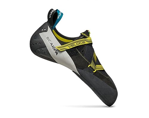 SCARPA メンズ Veloce ロッククライミングシューズ ジムクライミング用, ブラック/イエロー, 15-15.5