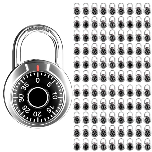 FIGODE ロッカーロック、標準ダイヤルコンビネーションロック、5.08cmボディ、各ロック、異なるコード付き、キーレス南京錠、学校、従業員、ジム、スポーツロッカー、ケース、ツールボックス、フェンス-100個パック