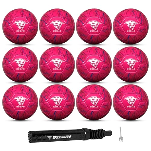 Vizari Zodiac サッカーボール ユース 大人 男の子 女の子 子供用 サイズ3 4 5 耐久性 防水 合成皮革 サッカーボール (1、6、12個セット)