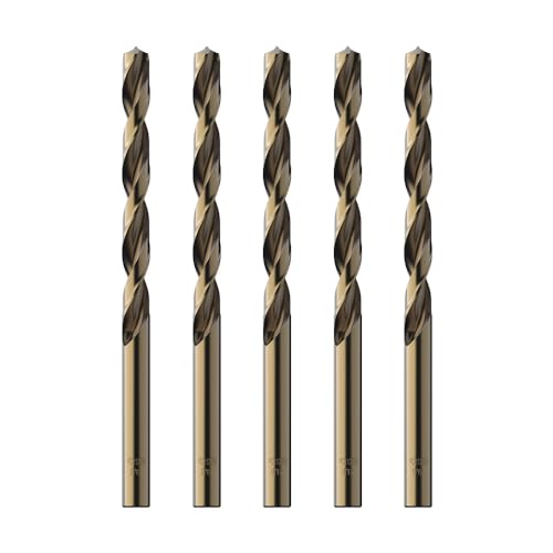 LETON 3/8インチ コバルトドリルビットセット M35 HSS 高速ツイストドリルビットセット 直径9.5mm ジョバードリルビット 硬化鋼、金属、木材、鋳鉄用 (5個)