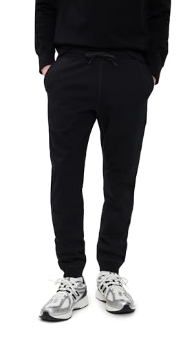 REIGNING CHAMP メンズ ミッドウェイト テリー スリム スウェットパンツ, ブラック, Medium