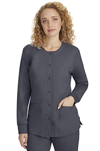 パープルラベルレディースDaisy 5063スナップボタンジャケットby Healing Hands Scrubs カラー: グレー