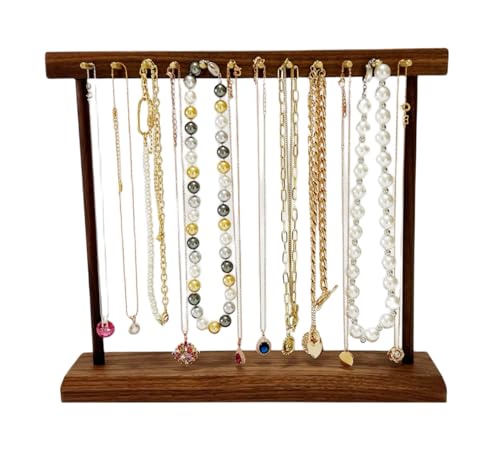 ウォールナット木製ネックレスオーガナイザー ディスプレイスタンド 高品質 実用的デザイン 大容量