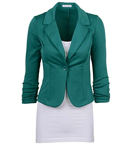 Aulin? Collection レディース カジュアル 仕事用 無地カラーニットブレザー US サイズ: Small
