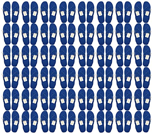 48組 バルク ビーチサンダル 結婚式のゲスト用 卸売スリッパ 結婚式披露宴用 個別紐ラップ 多色, ネイビー, One Size