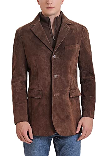 BGSD メンズ ブレット スエード レザー ブレザー ジップアウトビブ付き (レギュラー&トール) US サイズ: XX-Large カラー: ブラウン