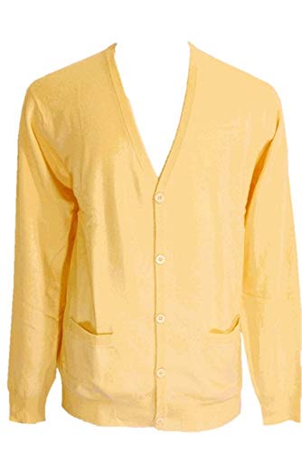 Shephe 4層 メンズ カーディガン ボタン留め カシミア セーター US サイズ: XX-Large カラー: イエロー