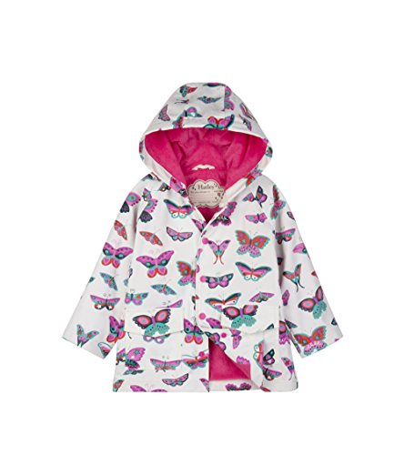 Hatley ガールズ ボタンアップ プリント レインジャケット, Groovy Butterflies, 2T