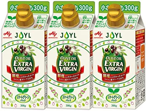 JOYL オリーブオイル エクストラバージン ( オリーブオイル 100％ 捨てやすい 紙容器 ) 味の素 J-オイルミルズ 紙パック 300g x 3本の通販はau PAY マーケット ...