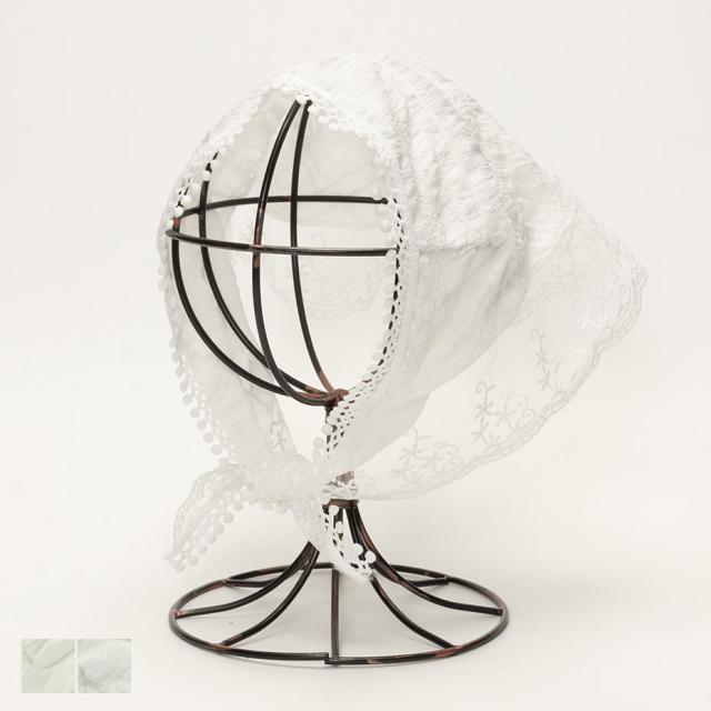 バブーシュカ レース 大人 シアー 三角巾 バンダナ 帽子 レディース レトロ かわいい 可愛い おしゃれ 韓国 ヘッドアクセサリー 小顔効果 高校生 大学生 アイボリー ホワイト 白 ...