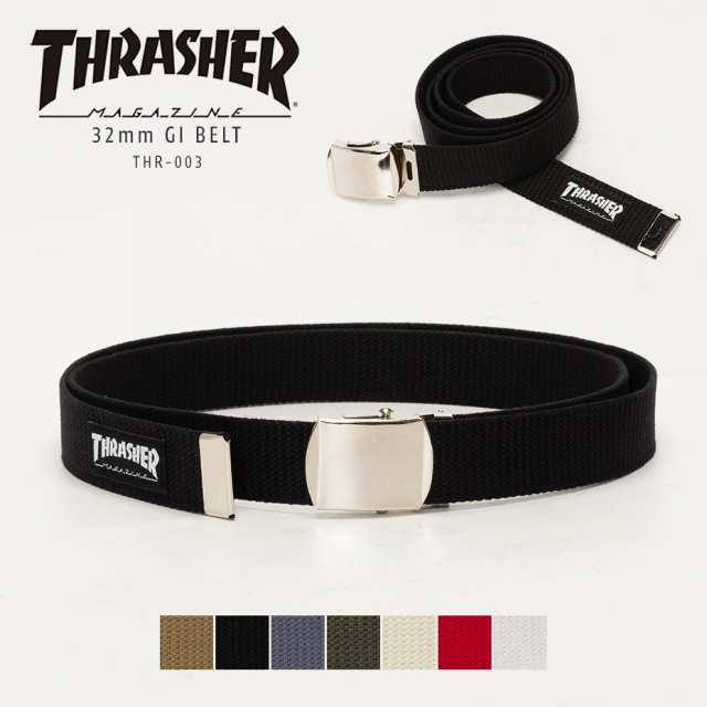 THRASHER スラッシャー ガチャベルト ベルト GIベルト メンズ レディース カジュアル おしゃれ 幅 32mm 130 フリーサイズ バックル かっこいい かわいい 可愛い 垂らす ...
