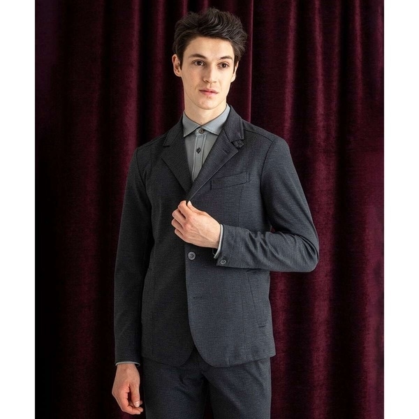 MKオム（MK homme）/【セットアップ対応／ストレッチ】TECEASY千鳥柄コンバーチブルジャケット