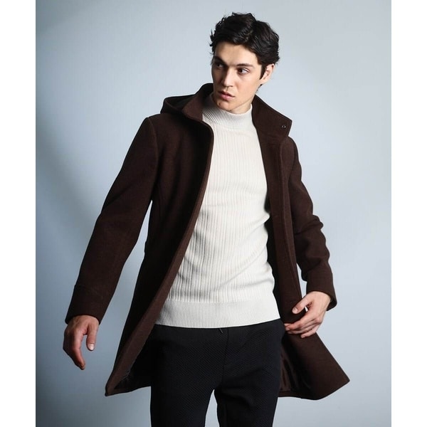 MKオム（MK homme）/【4サイズ展開/フード着脱/ストレッチ】フード付きコート/RETECメルトン