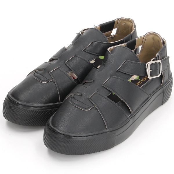 【NEW】スーパーハッカ（SUPER HAKKA）/リフレクトフラワープリントインソール　スプリットレザーグルカスニーカー