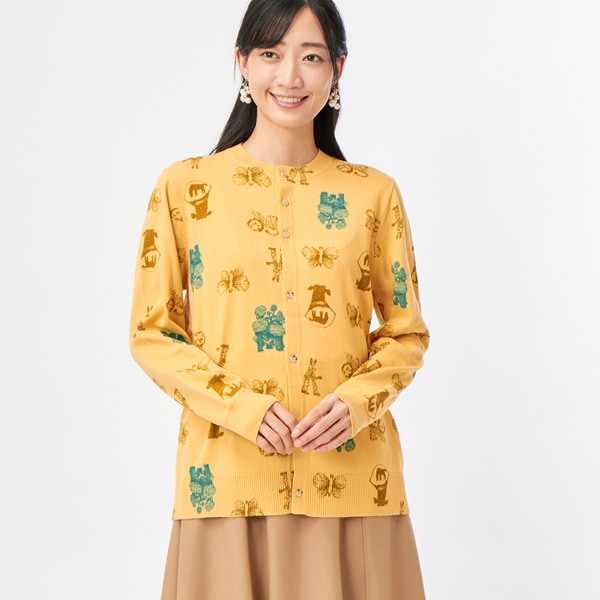 スーパーハッカ（SUPER HAKKA）/SUPER HAKKA×さかたきよこ 2/20コットン「daydream」プリントニットカーディガン