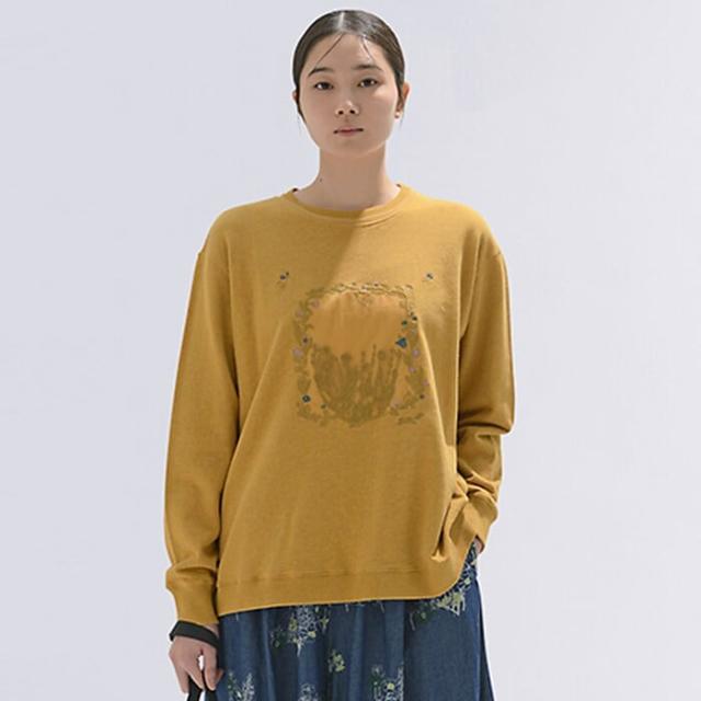 スーパーハッカ（SUPER HAKKA）/40/20裏毛×60コットンローンガーランドプチフラワー刺繍トレーナー