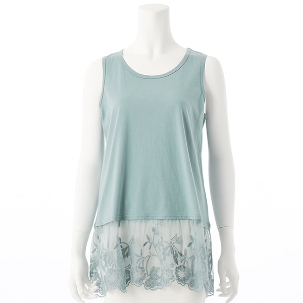 スーパーハッカ（SUPER HAKKA）/30/−天竺×アネモネチュールレースタンクトップチュニック