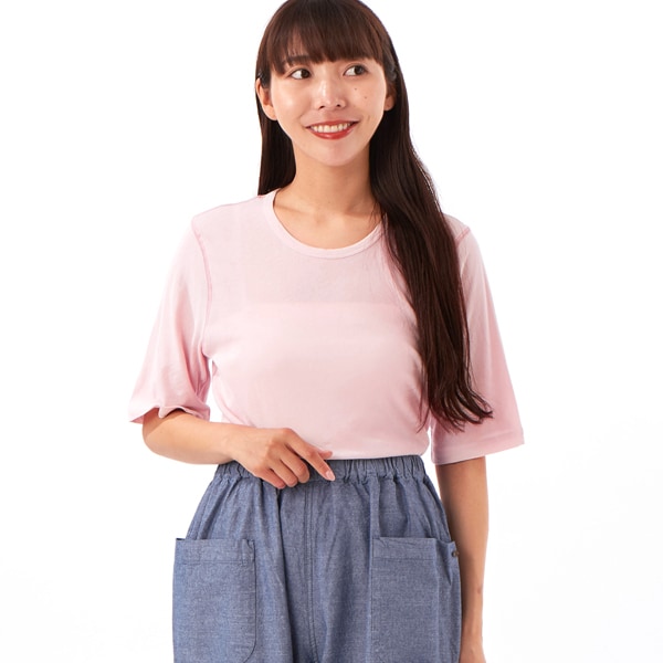 スーパーハッカ（SUPER HAKKA）/ロゴワンポイント刺繍 強撚天竺カットソー