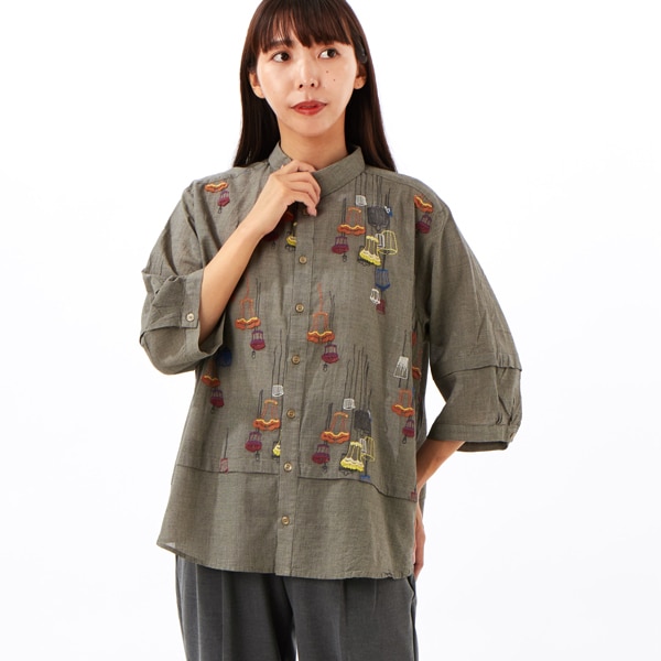 【中古】グレースクラス 25SS ボタニカルドレープブラウス シャツ プルオーバー 36 アイボリー マルチカラー /CX 中古】グレースクラス 25SS ボタニカルドレープブラウス シャツ プル