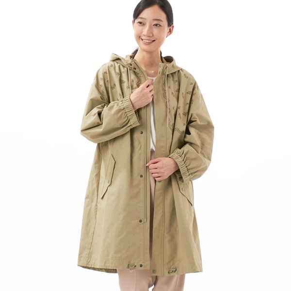 スーパーハッカ（SUPER HAKKA）/コットンナイロンツイル スプリンクルフラワー刺繍コート