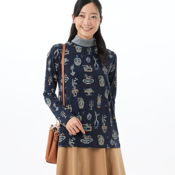 スーパーハッカ（SUPER HAKKA）/SUPER HAKKA×保坂優子 「暮らしを彩る」プリント度甘天竺タートルカットソー