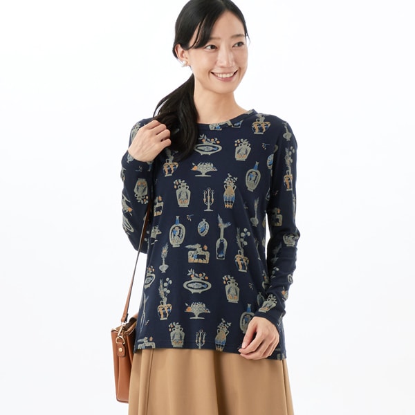 スーパーハッカ（SUPER HAKKA）/SUPER HAKKA×保坂優子 「暮らしを彩る」プリント度甘天竺カットソー