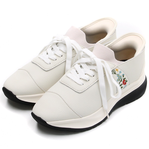 スーパーハッカ（SUPER HAKKA）/フラワーワンポイント刺繍ハンズフリースニーカー