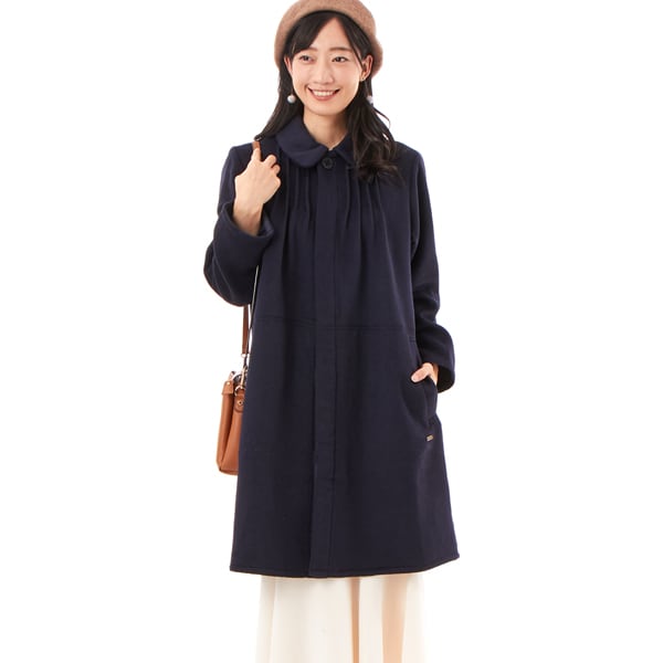 スーパーハッカ（SUPER HAKKA）/ウールレーヨンダブルフェイスステンカラーコート