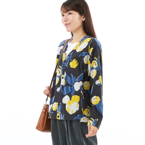 スーパーハッカ（SUPER HAKKA）/フラッフィーフラワーベロアジャカードカーディガン