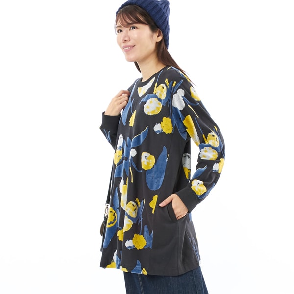 スーパーハッカ（SUPER HAKKA）/フラッフィーフラワーベロアジャカードチュニックカットソー