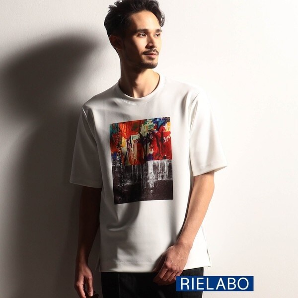 ニコルクラブフォーメン（NICOLE CLUB FOR MEN）/【RIELABO】グラフィックプリントクルーネックＴシャツ