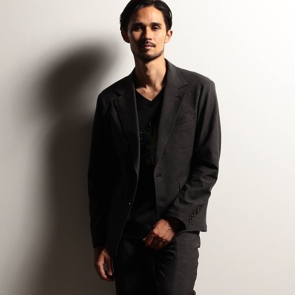 ニコルクラブフォーメン（NICOLE CLUB FOR MEN）/【RIELABO】レザーライクジャージ ジャケット