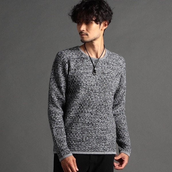 ニコルクラブフォーメン（NICOLE CLUB FOR MEN）/【24年モデル EC限定再販売】リンクスバスケットクルーネックニット