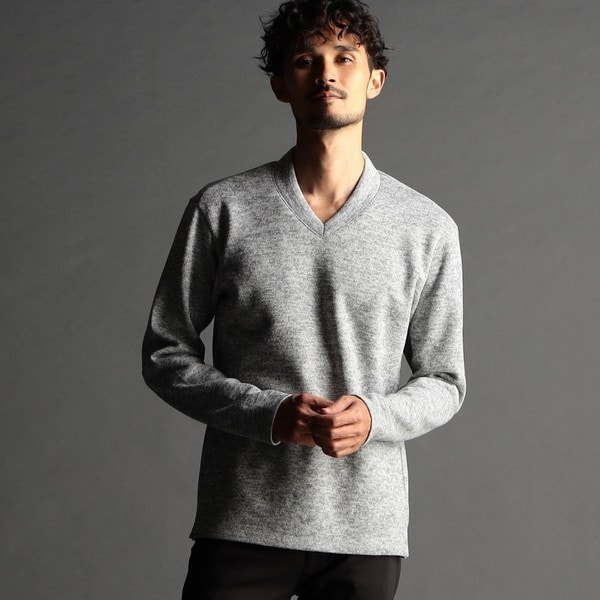 ニコルクラブフォーメン（NICOLE CLUB FOR MEN）/メランジボンディング ドレスVネックプルオーバー