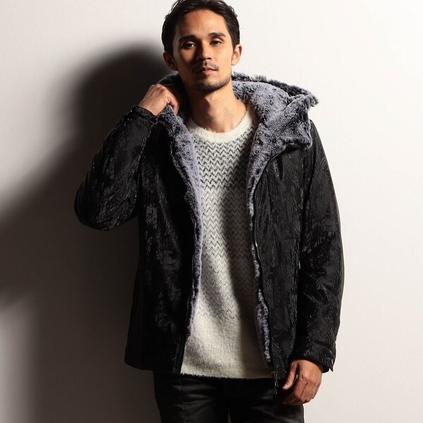 ニコルクラブフォーメン（NICOLE CLUB FOR MEN）/【RIELABO】３Ｄグラフィック裏ファーブルゾン