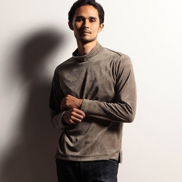 ニコルクラブフォーメン（NICOLE CLUB FOR MEN）/【RIELABO】迷彩ジャカード起毛 モックネックプルオーバー