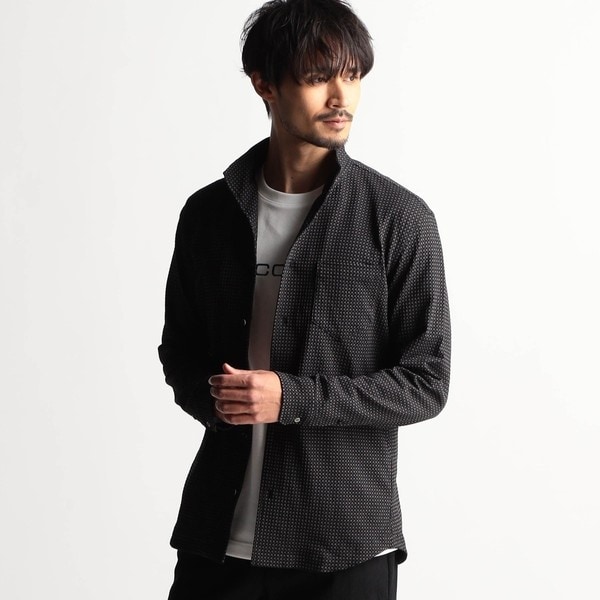 ニコルクラブフォーメン（NICOLE CLUB FOR MEN）/ニットサッカーチェックシャツ